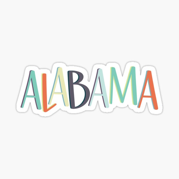 "Cute Alabama Sticker, Alabama word Decal for Water bottles, laptops ...