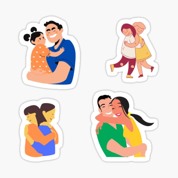 "Girl Hug Boy art pack" Sticker for Sale by CinderPress | Redbubble