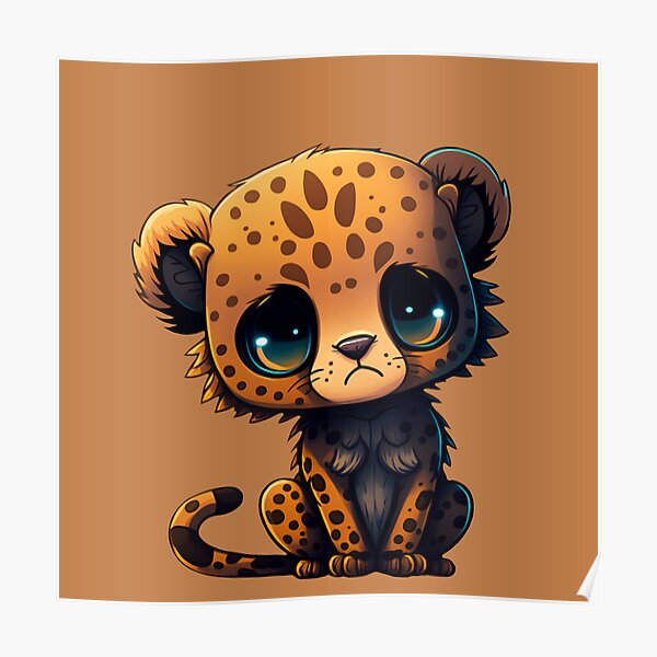 "Chibi leopard" Poster for Sale by Jokel-art | Redbubble