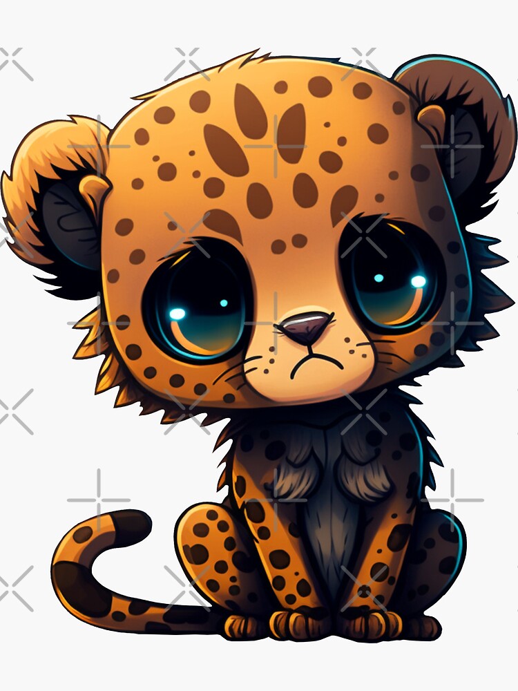 "Chibi leopard" Sticker for Sale by Jokel-art | Redbubble