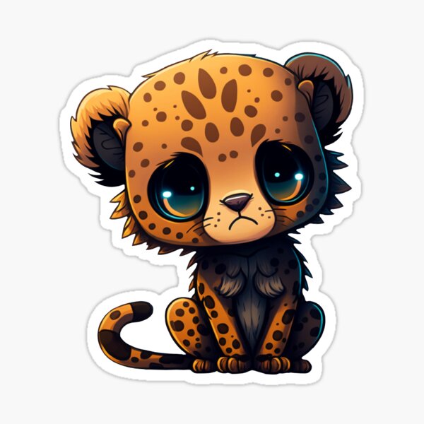 "Chibi leopard" Sticker for Sale by Jokel-art | Redbubble