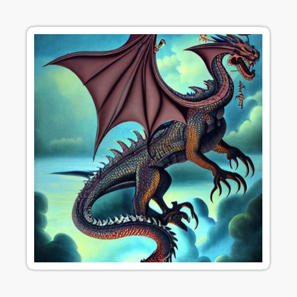"Winged Chinese Dragon In Sky" Sticker for Sale by PlayDifferent ...