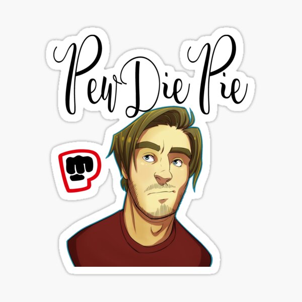 "Pew Die Pie" Sticker by Dimension-c137 | Redbubble