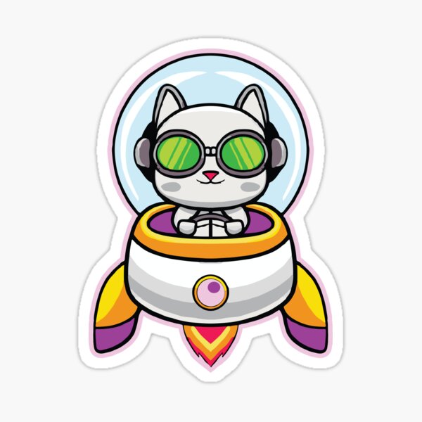 "Chibi Astro Cat Cartoon" Sticker for Sale by OAKNSTRM | Redbubble