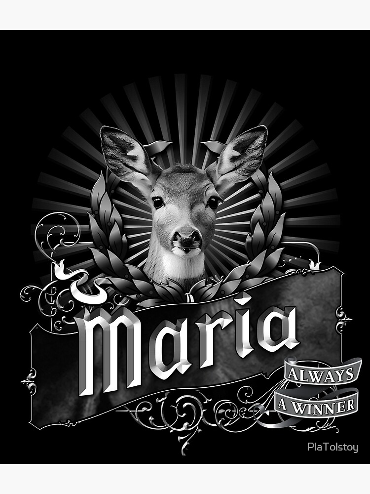 "Old-Timey Cute Deer/Doe Label mit Maria darauf: Ein Vintage ...