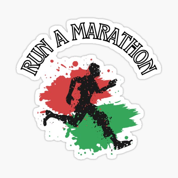 "Run Marathon: Leave Limits Behind" Sticker for Sale by Pla-Muk | Redbubble