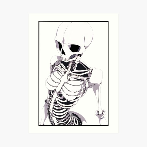 "Skeleton Anime Girl " Art Print for Sale by AI-House | Redbubble