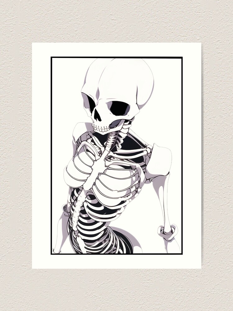 "Skeleton Anime Girl " Art Print for Sale by AI-House | Redbubble
