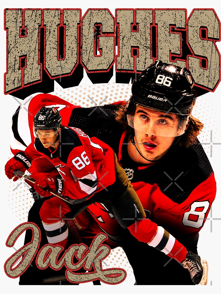 "Jack Hughes, Ice Hockey Retro Style" Sticker for Sale by vgpro | Redbubble