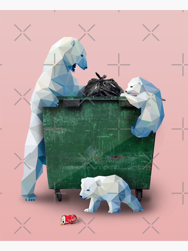 "Cartoony Geometric Polar Bears In The 21st Century Illustrated" Sticker for Sale by Miru-mir ...