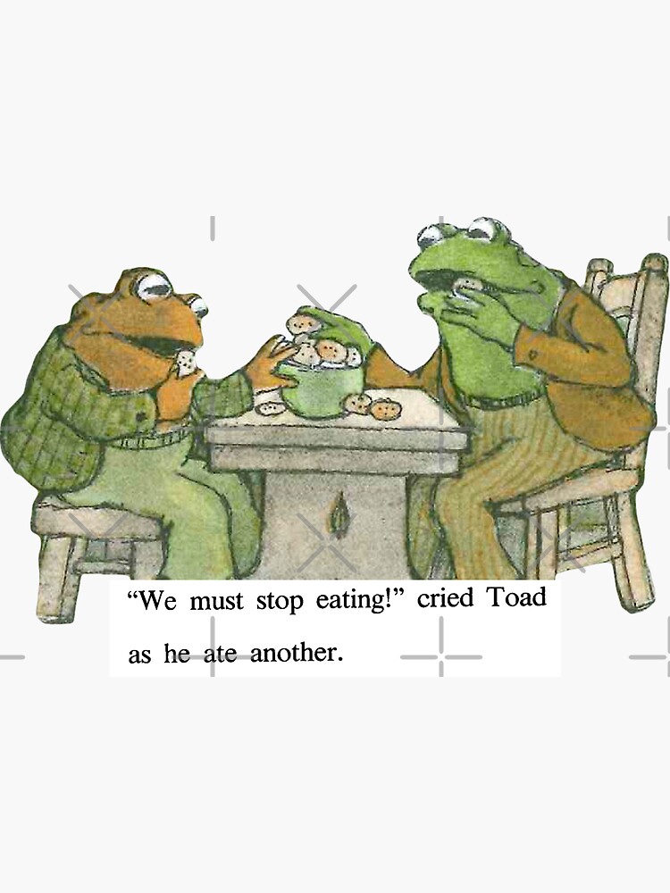 "Frog and Toad Eating Cookies" Sticker for Sale by oatlattestudio ...