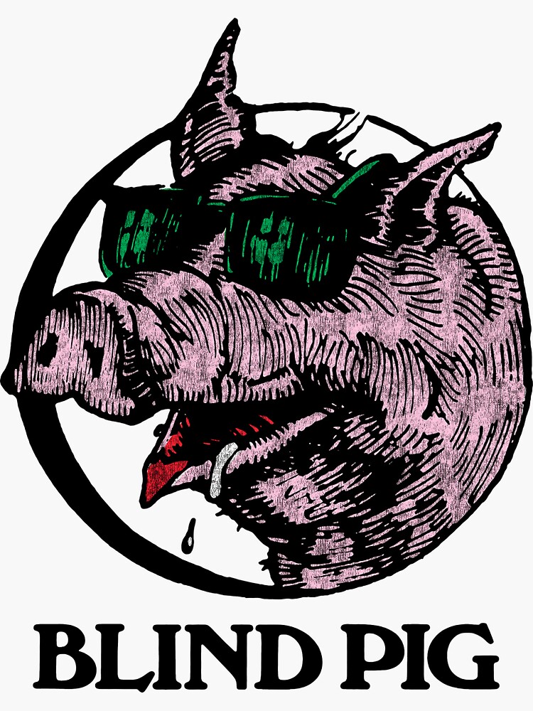 "Vintage 90s Blind Pig Records" Sticker for Sale by Jellypotter | Redbubble