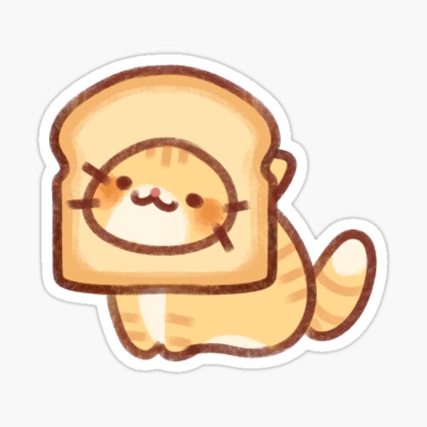 "bread cat" Sticker for Sale by PastelBliss | Redbubble