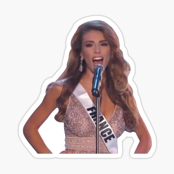 "France Miss Universe Introduction Meme" Sticker for Sale by Ethereal-Enigma | Redbubble