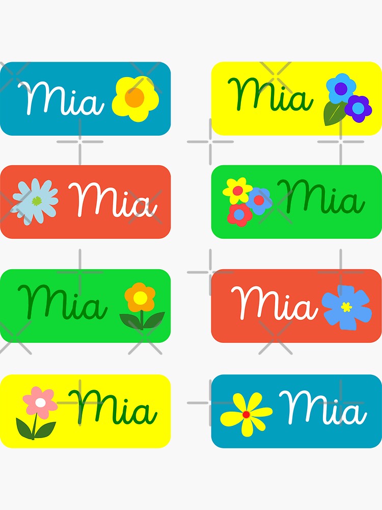 "PERSONALISED STICKER WITH NAME OF MIA" Sticker for Sale by philevera ...