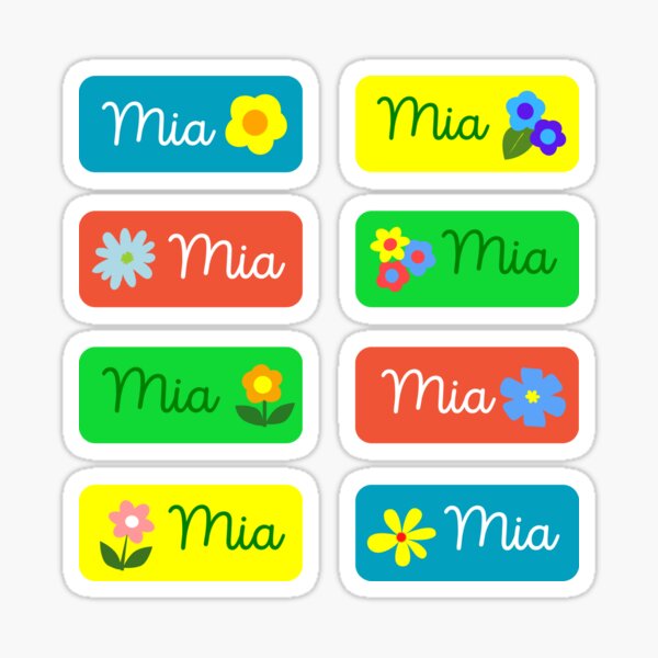 "PERSONALISED STICKER WITH NAME OF MIA" Sticker for Sale by philevera ...
