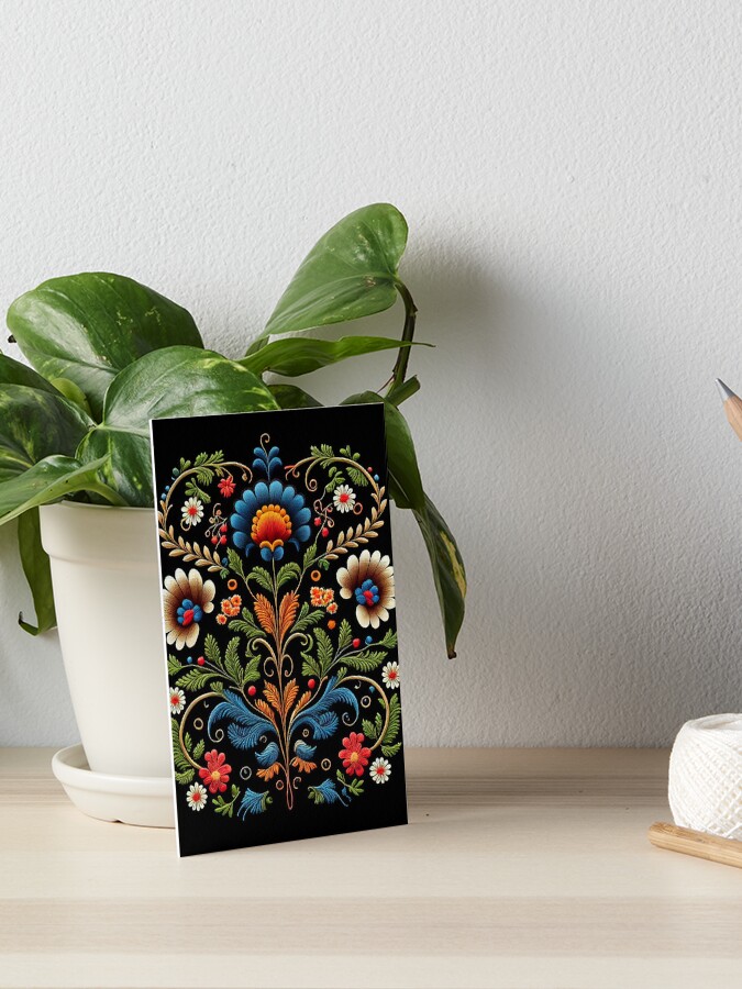 "Traditional Portuguese Style Folk Embroidery Pattern" Art Board Print ...