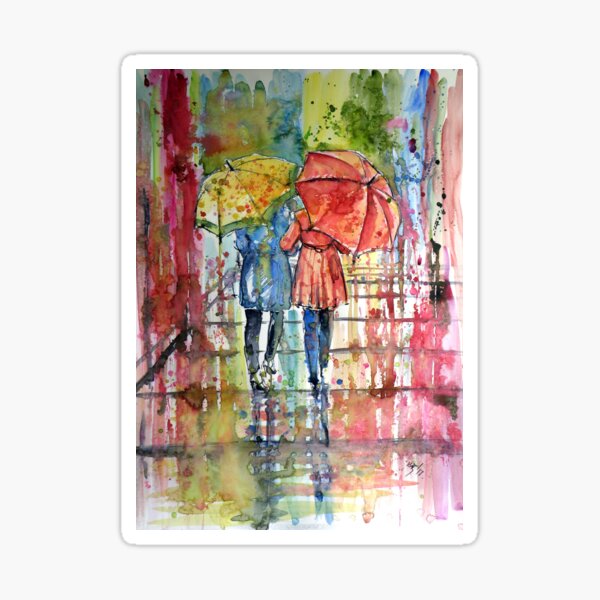 "Raining" Sticker by kovacsannabrigi | Redbubble