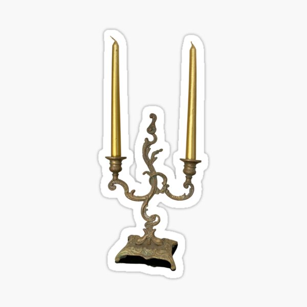 "Antique gold candle holder" Sticker for Sale by boomantique | Redbubble