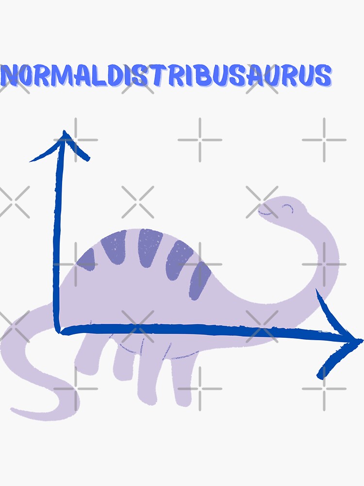 "Normal distribution dinosaur data science design" Sticker for Sale by ...