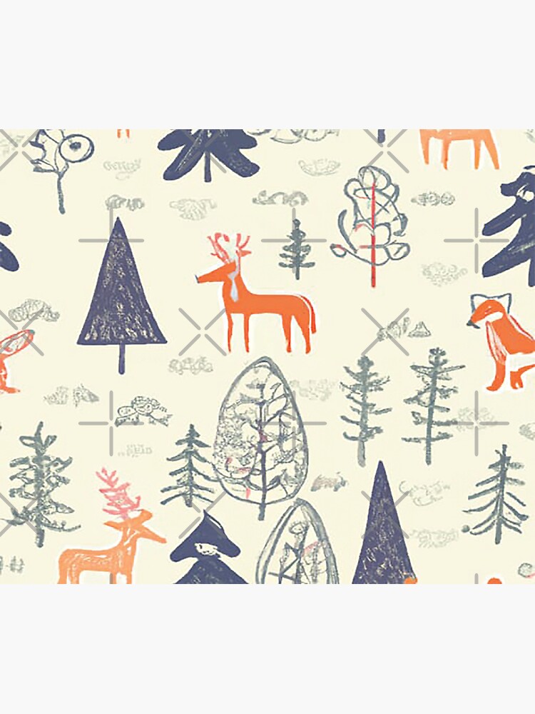 "Hand-drawn forrest collage" Sticker for Sale by Lilyashelf | Redbubble