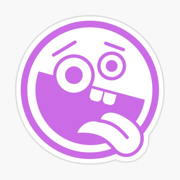 Purple Face Tongue Out Emoji Sticker For Sale By Arelladesigns