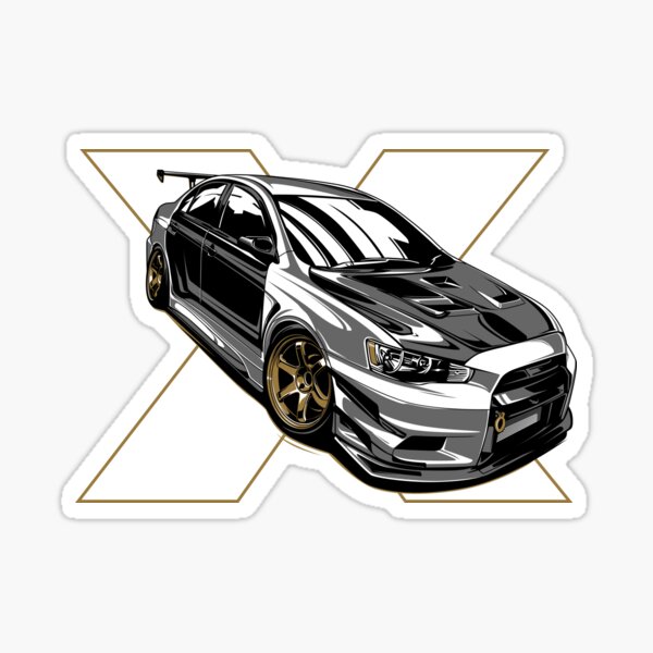 "Evo x" Sticker for Sale by AshiArt | Redbubble