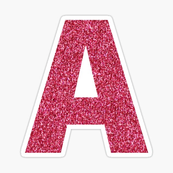 "Letter A pink glitter" Sticker for Sale by WeLikeWaffles | Redbubble