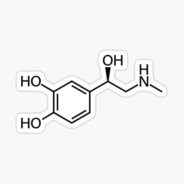 "Adrenaline/Epinephrine Chemistry Molecule Structure" Sticker for Sale ...