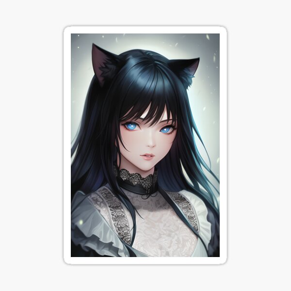 "Cute Anime Cat Girl" Sticker for Sale by Otaku-Sticker | Redbubble