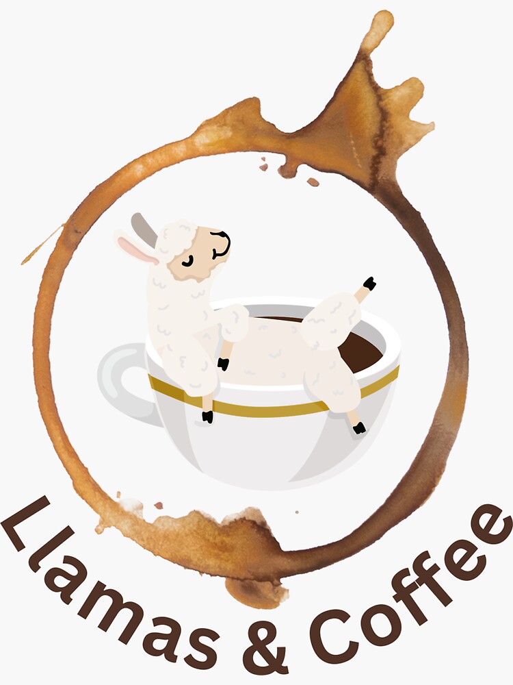 " Llamas and coffee" Sticker for Sale by OMeryeME | Redbubble
