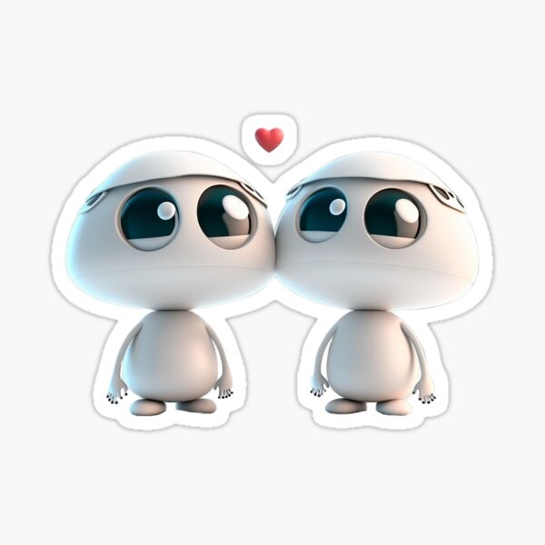 "Funny robot mushrooms in love. Drawing of hallucinating mushrooms ...