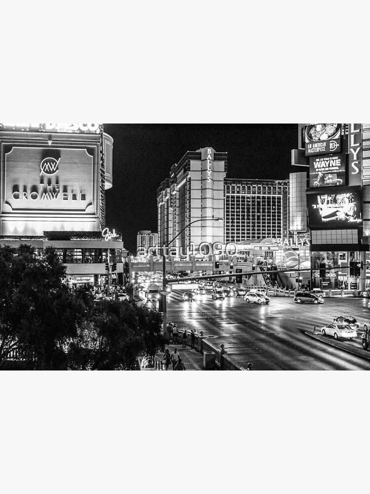"Las Vegas strip intersection at night - black and white" Art Print for ...