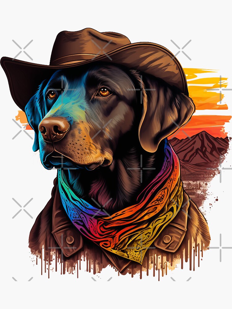 "Texas Inspired Graffiti Wild West Cowboy Dog" Sticker for Sale by ...