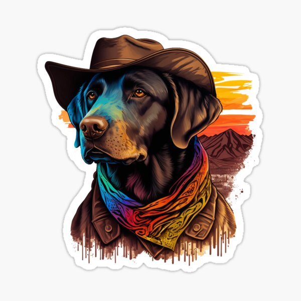 "Texas Inspired Graffiti Wild West Cowboy Dog" Sticker for Sale by ...