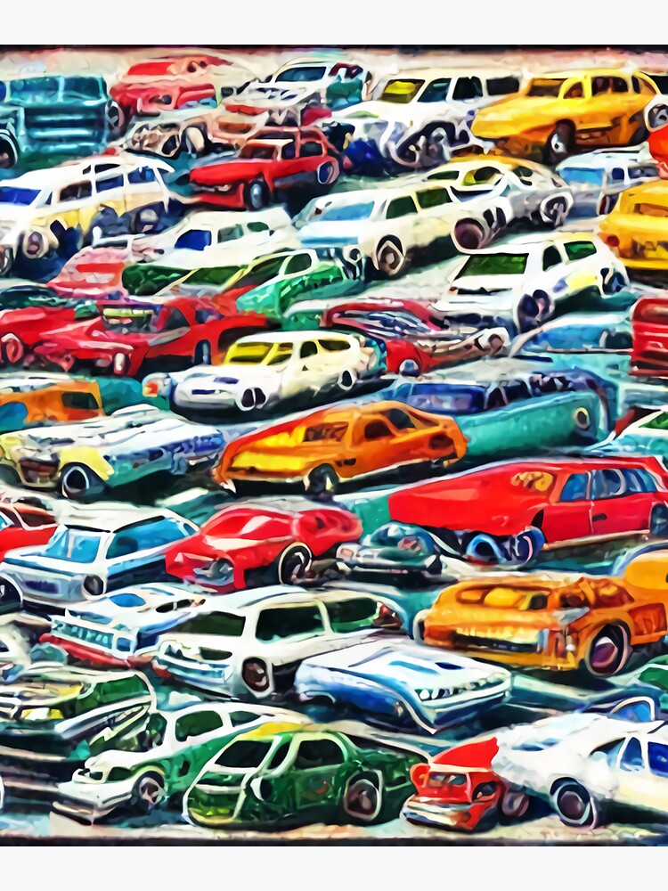 "Cars array retro art gift for car lovers car guy car girl " Sticker ...