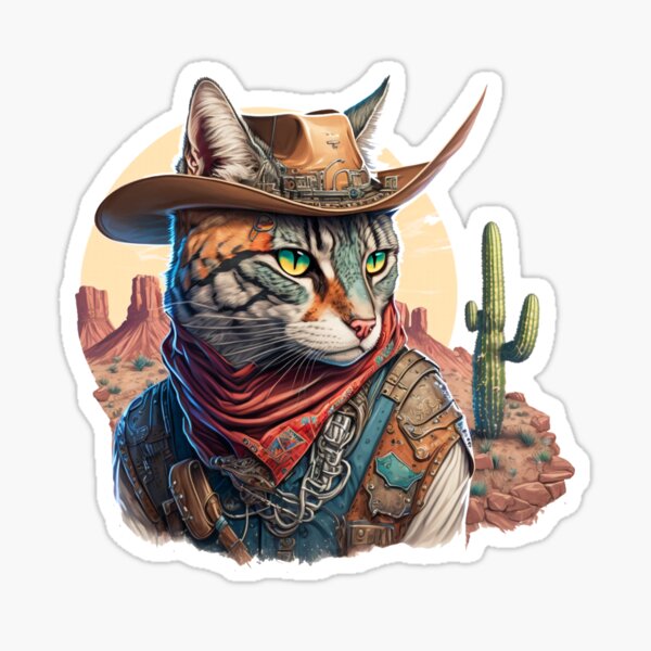 "Texas-Inspired Graffiti Wild West Cowboy Cat - A Bold and Unique ...