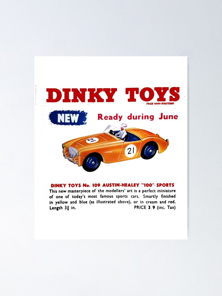 "AUSTIN-HEALEY 100 - TOY CAR" Poster for Sale by BornHybridCom | Redbubble