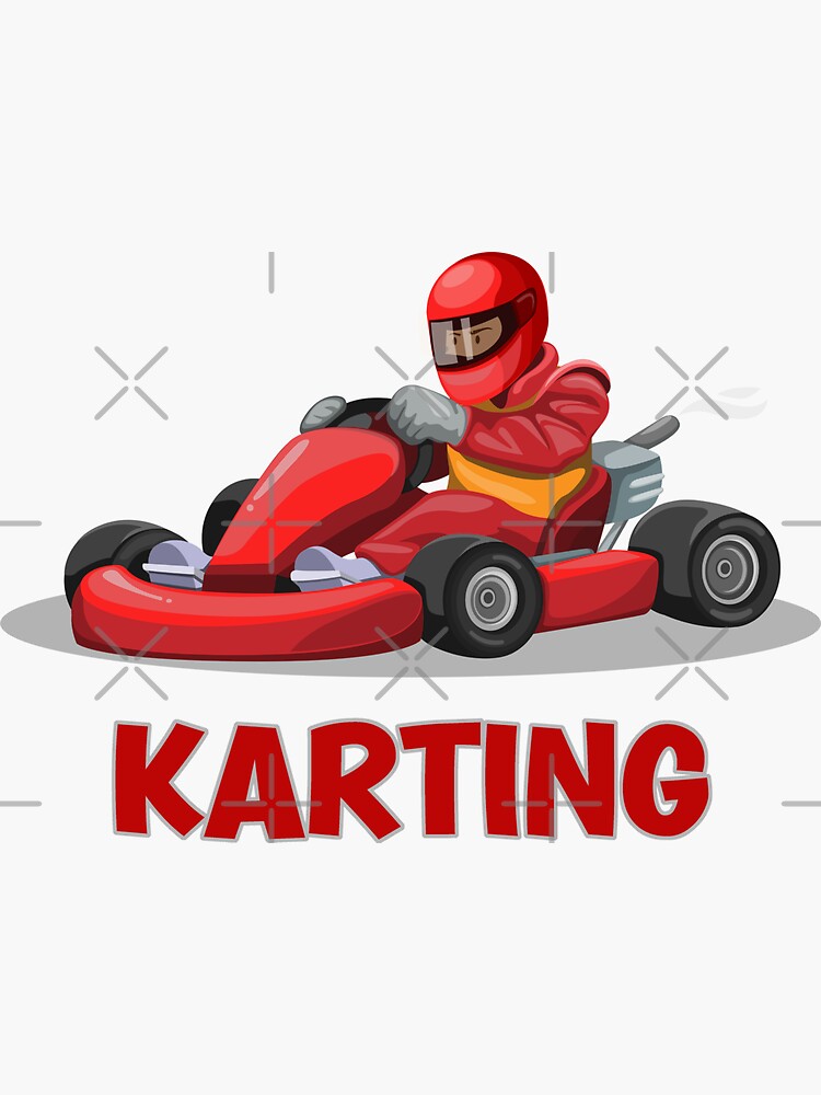 "Cool Karting - Go Kart Racing Driver Essential" Sticker for Sale by ...