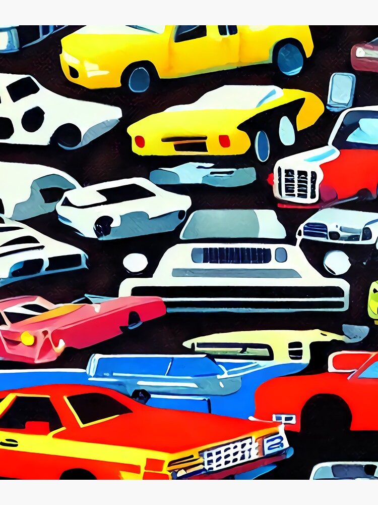 "Cars array retro art gift for car lovers car guy car girl " Sticker ...