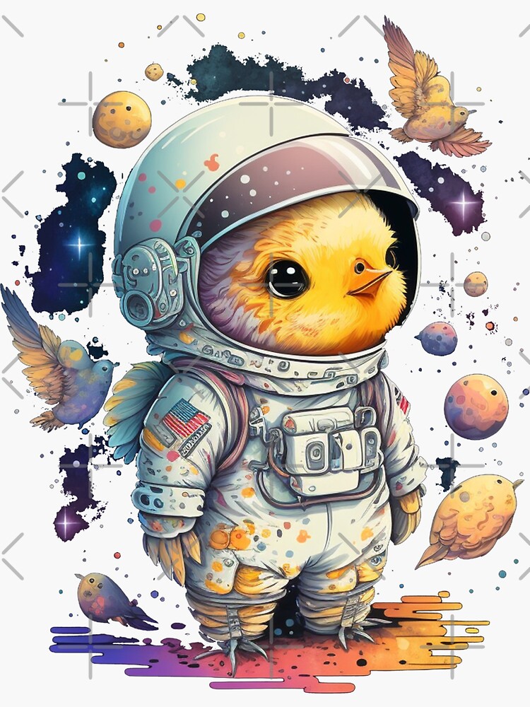 "Cute Astronaut Chicken" Sticker for Sale by Naeemdesigns | Redbubble