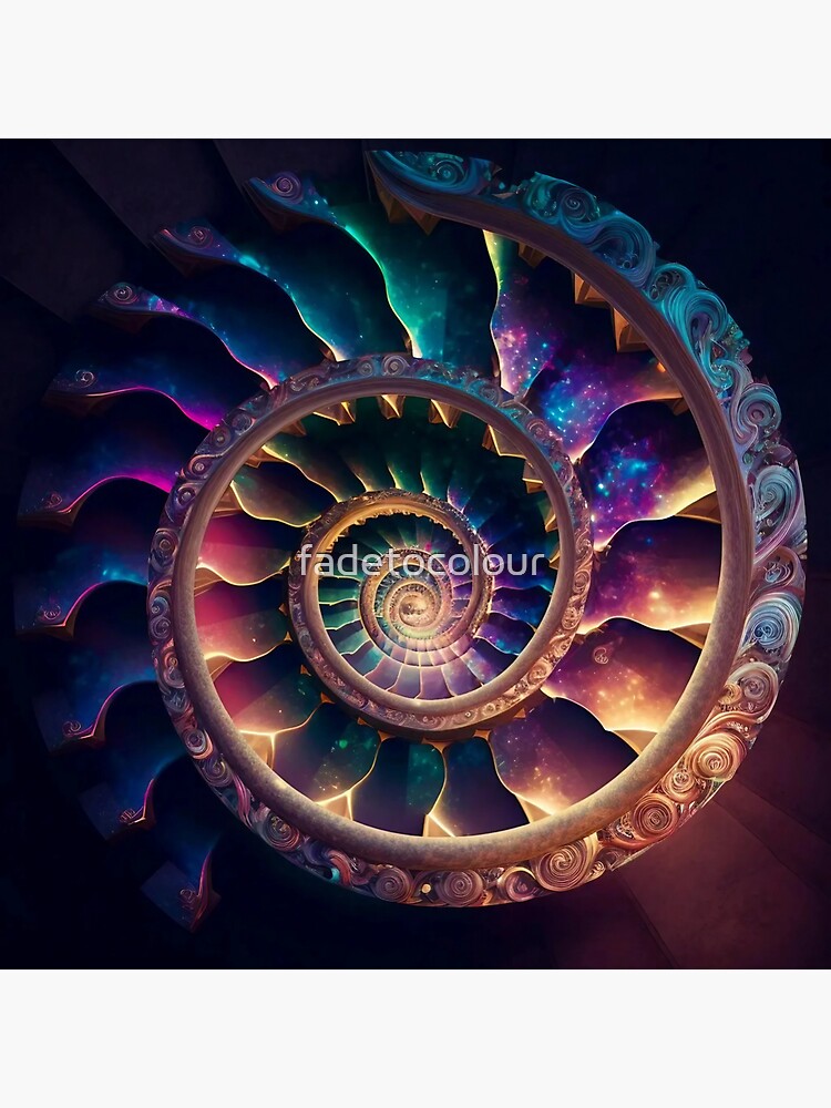 "Spiral Nautilus Staircase" Sticker for Sale by fadetocolour | Redbubble
