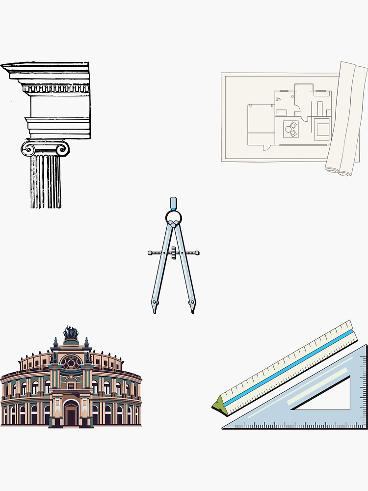 "architecture engineering sticker pack" Sticker for Sale by stickers ...
