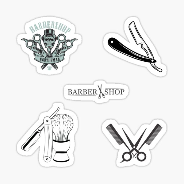 "barber shop sticker pack" Sticker for Sale by stickers-packs | Redbubble