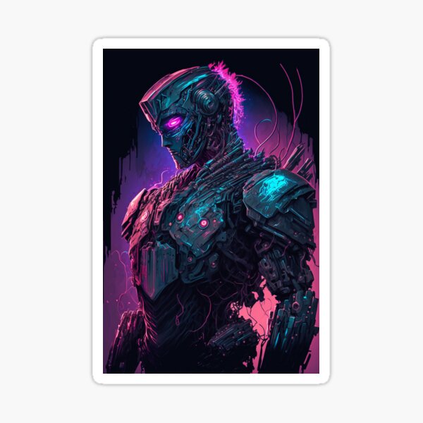 "THE PROTOTYPE" Sticker for Sale by neon-retrobots | Redbubble