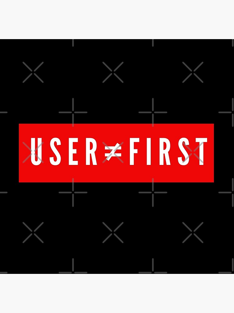 "Users First red" Poster for Sale by art-and-sticker | Redbubble