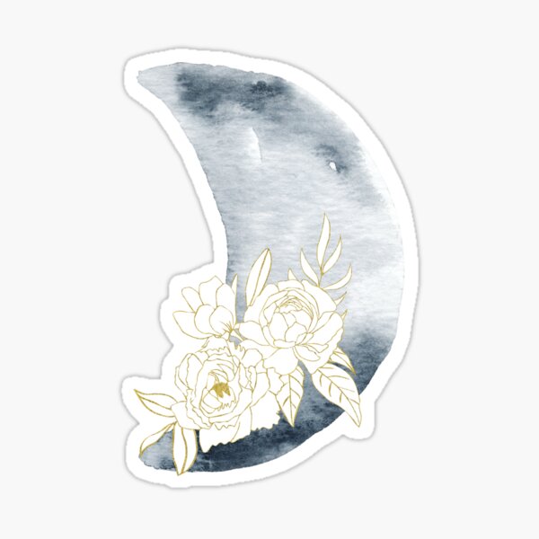 "floral moon aesthetic" Sticker for Sale by aesthetic-land | Redbubble