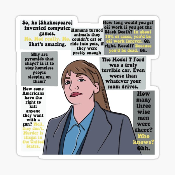 "Philomena Cunk #3b" Sticker for Sale by Rosadarose | Redbubble