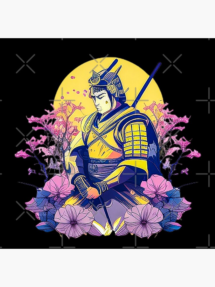 "Japanese art modernist samurai with flowers" Poster for Sale by ...