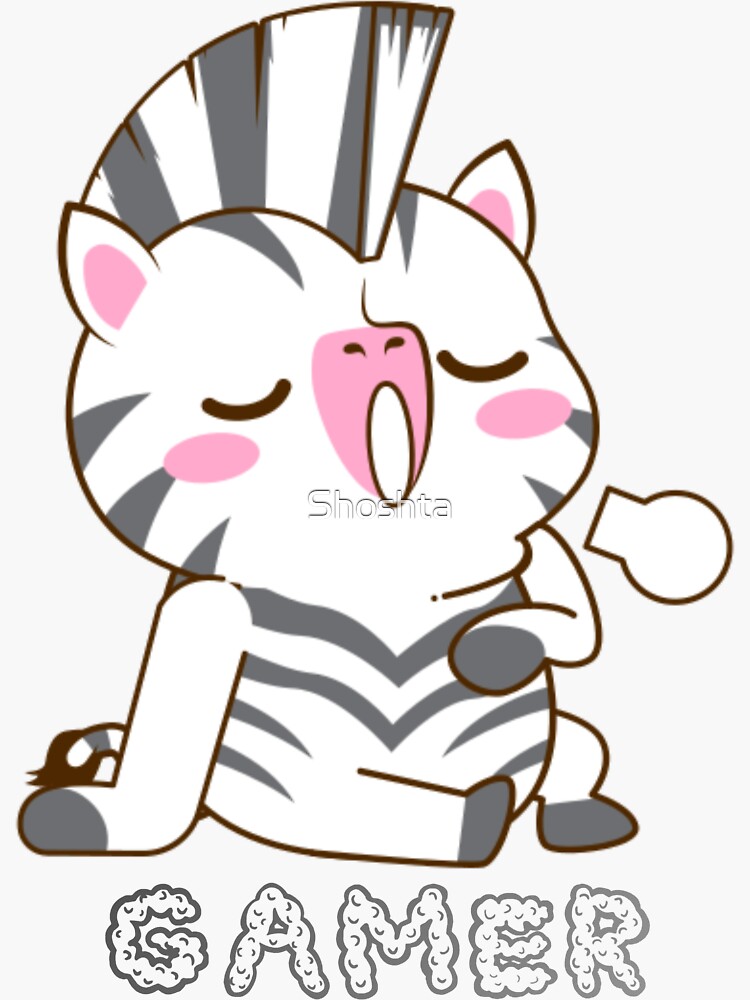 "zebra gamer" Sticker for Sale by Shoshta | Redbubble